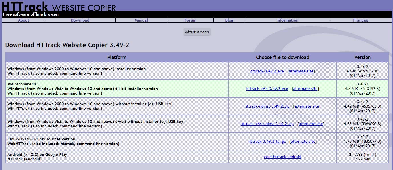 気になったサイトを丸ごと保存するHTTrack Website Copier【使い方】 | はむログ